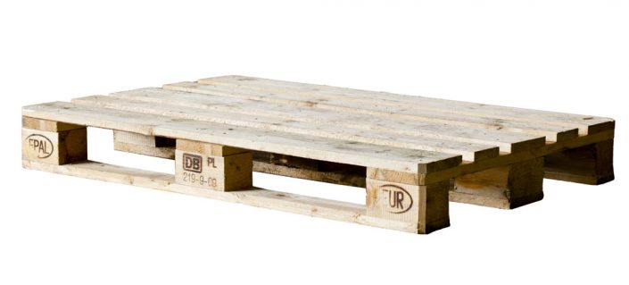 Euro pallets (EUR2, EUR3, EUR6) with pallet cage or stacking frame