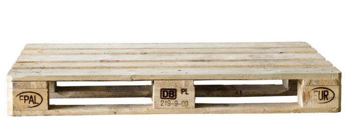 Euro pallets (EUR2, EUR3, EUR6) with pallet cage or stacking frame